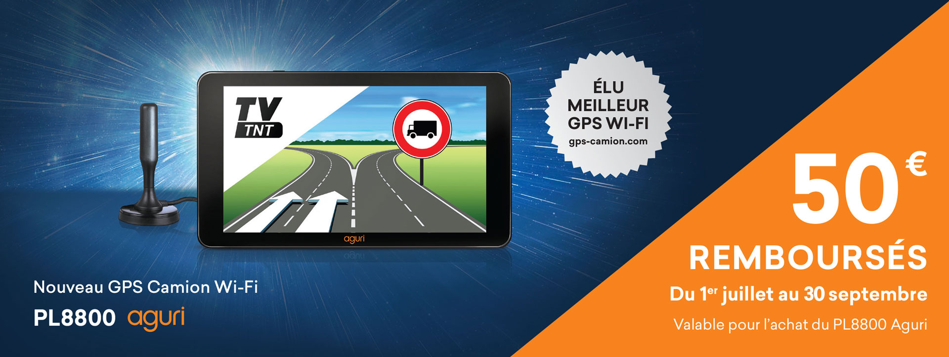PL8800 : Le GPS camions poids lourds avec Télé TNT HD DVBT2 intégrée